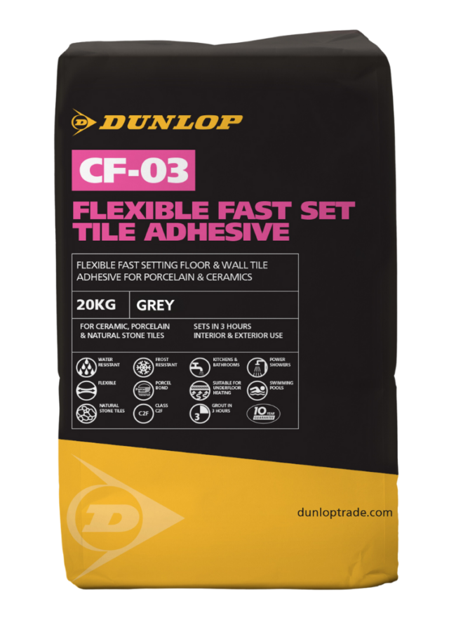 Tile on concrete with guidence and product selection from Dunlop Adhesives